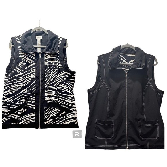 Chico's | Jackets & Coats | Zenergy By Chicos Black White Reversible ...
